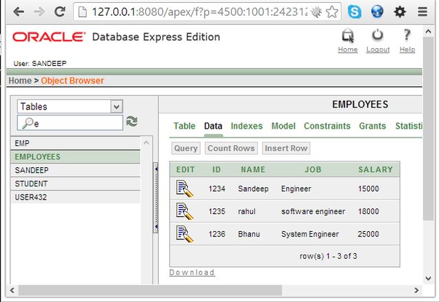 How To Save Records In Oracle10g Database Using Java 8475