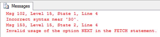 OFFSET and FETCH in SQL Server 2012