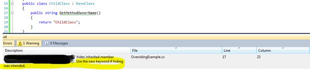 Overriding Vs Shadowing in C#