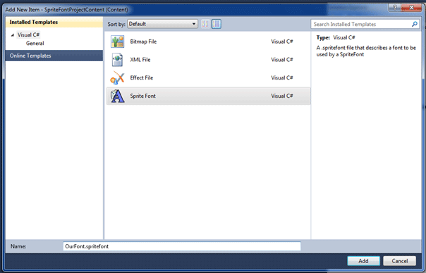 How to use SpriteFont in XNA