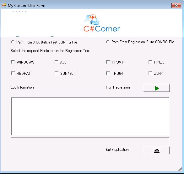 Create Custom Ui Forms Part Of The Qtp Test Automation Frameworks Using Net Factory Utility 3878