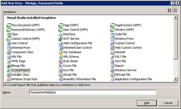 Working With Parameter Fields In Crystal Reports