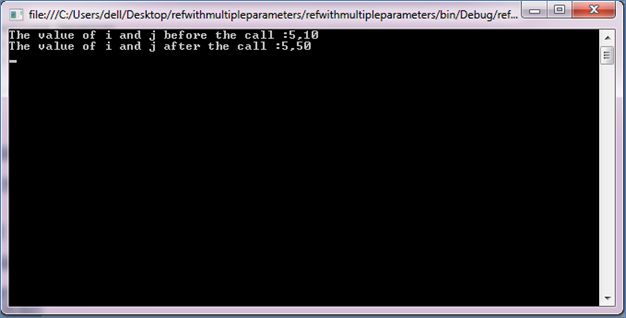 Working With Ref And Out Parameter In C