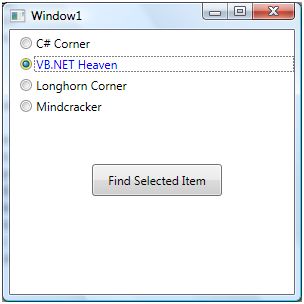 Working with WPF RadioButton using C# and XAML