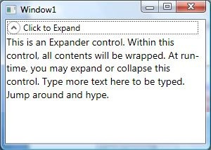 Working with WPF Expander Control using C# and XAML