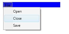 XAML Menu Code Example