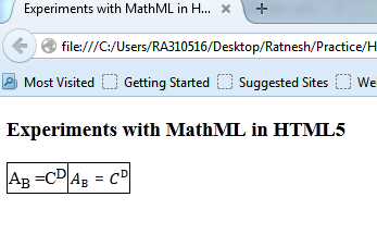 MathML With HTML5