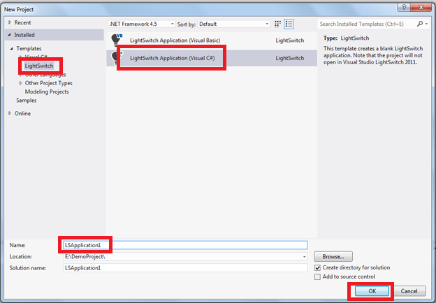 Display and Search Record in LightSwitch Application