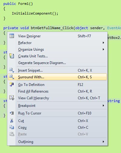 Snippet Functionality in Visual Studio