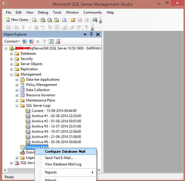 Configure and Send E-Mail From SQL Server