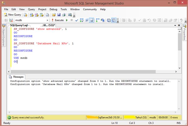 Configure and Send E-Mail From SQL Server