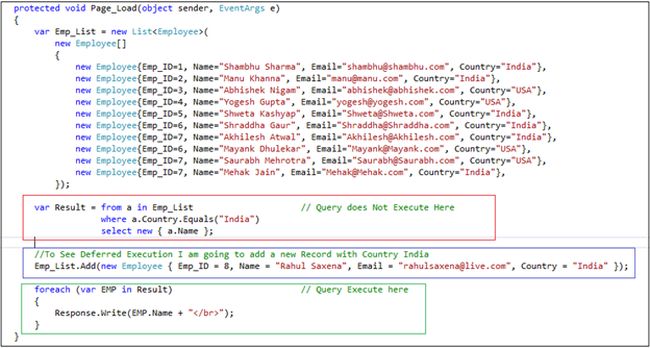 Deferred Vs Immediate Query Execution in LINQ