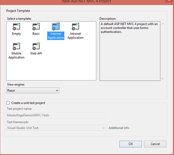 Design a Master Page With Header, Footer and Body in MVC Application