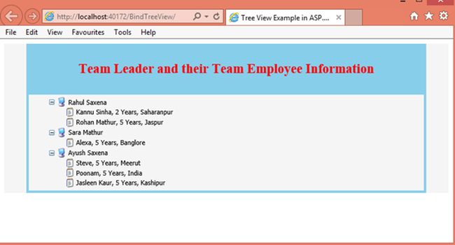 Display Records Using TreeView in ASP.Net C#
