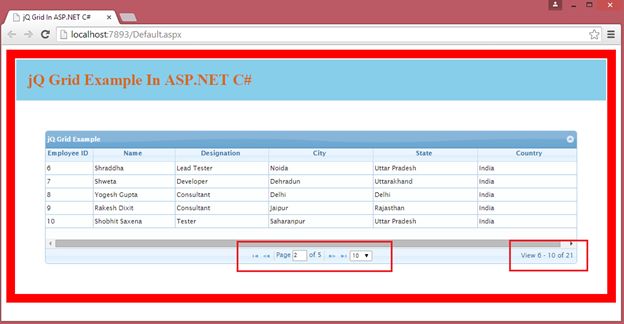 jqGrid in ASP.Net C#