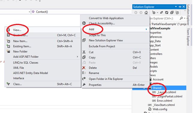 Partial View in MVC Razor