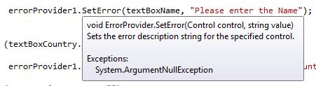C# Windows Validation by ErrorProvider Control in Visual Studio 2010