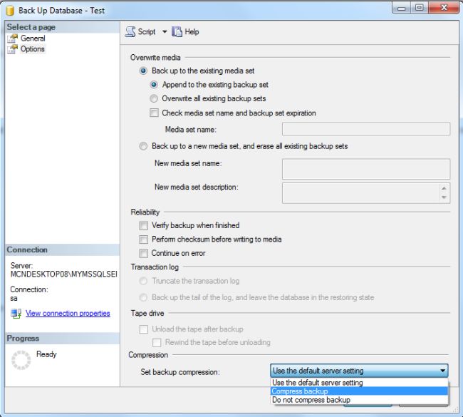 Database Backup With Compression In Sql Server