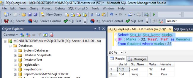 New Built In Function Iif In Sql Server 2012