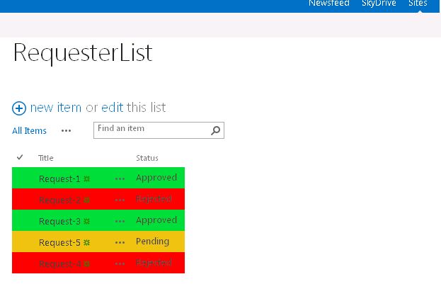 SharePoint 2013 List Column Status Wise Change Row Color Using jQuery ...