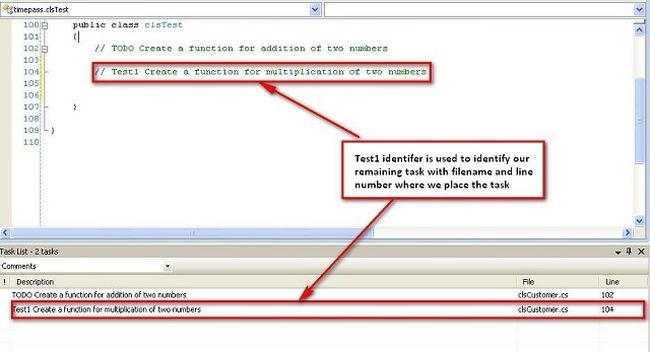 Task List Feature in Visual Studio