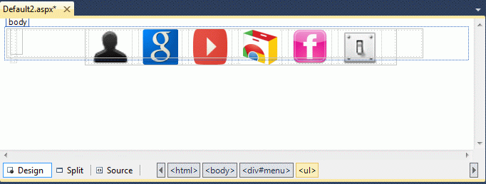 Horizontal Tooltip Menu Using JQuery