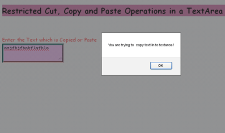 Restricted operations in TextArea using jQuery