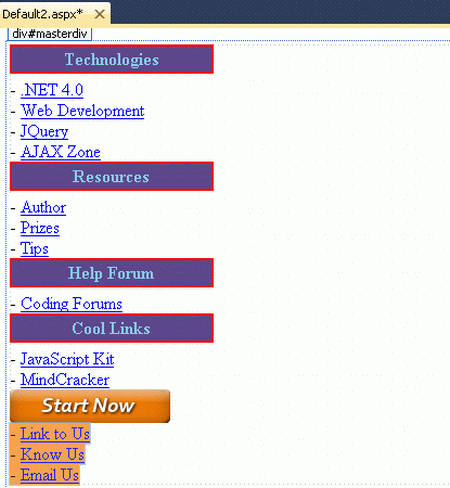 Switch Menu Using JQuery