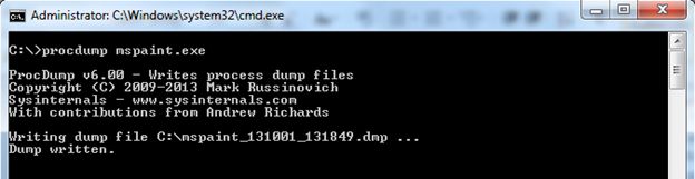 Look at ProcDump Tool For Memory Dump Collection