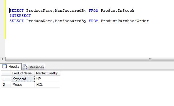 Intersect and Except in SQL Server 2005
