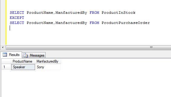 Intersect and Except in SQL Server 2005