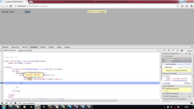 Debugging jQuery in Google Chrome