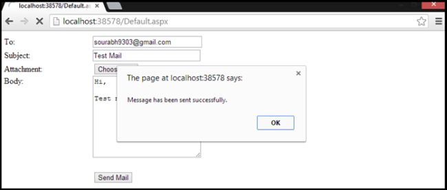Sending an E-Mail With Attachment Using ASP.Net