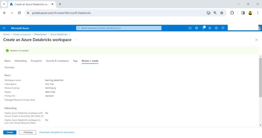 A Simple Guide to Creating an Azure Databricks Workspace