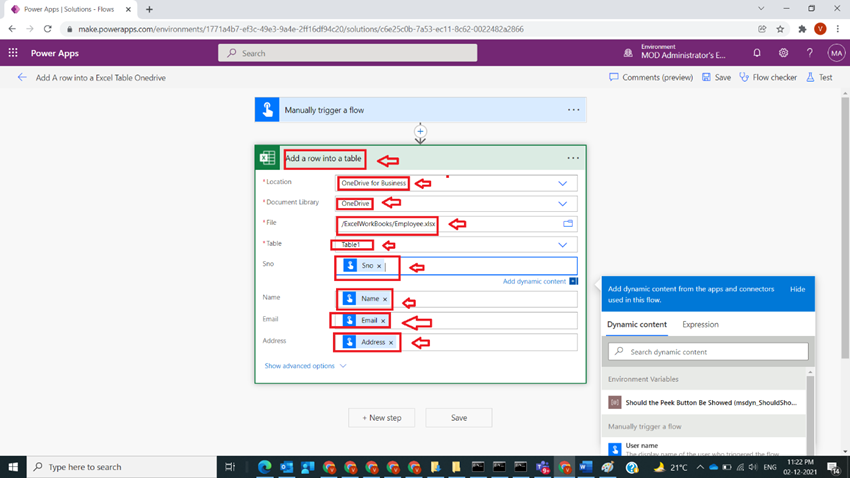 Add A Row Into An Excel Table Onedrive In Power Automate