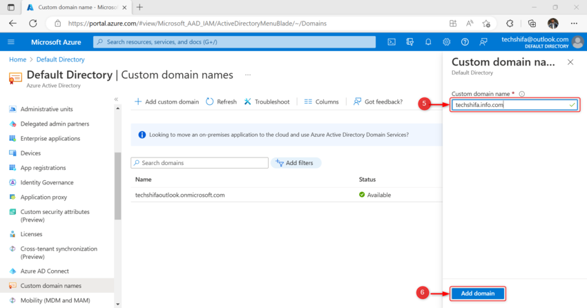 Add And Verify Your Custom Domain In Azure Active Directory