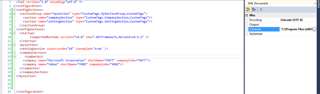 Add Custom Configuration Elements In .NET