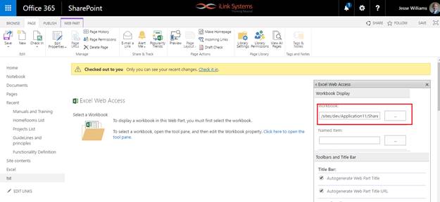 Add Excel Web Access Webpart In SharePoint Site