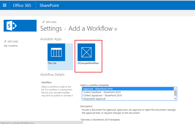 Add SharePoint App Workflow To Host Web List