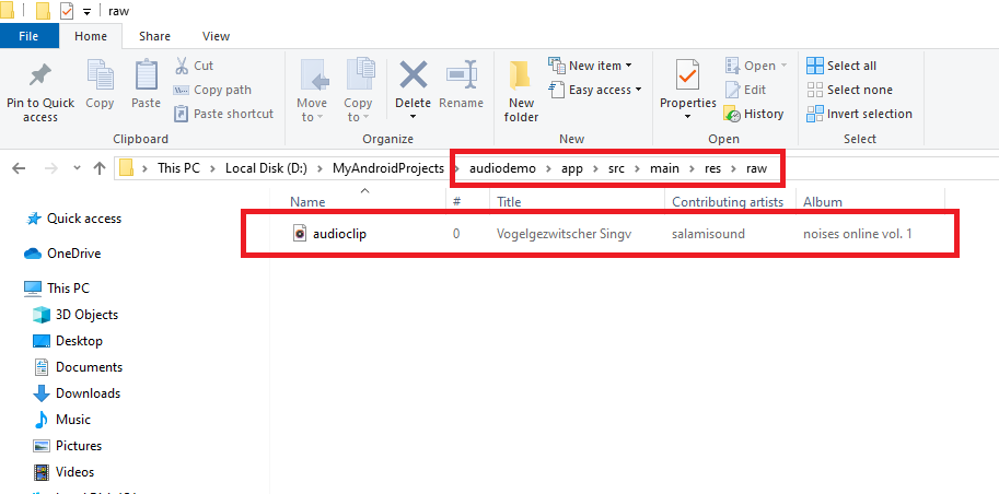 Adding Audio to an Android Application