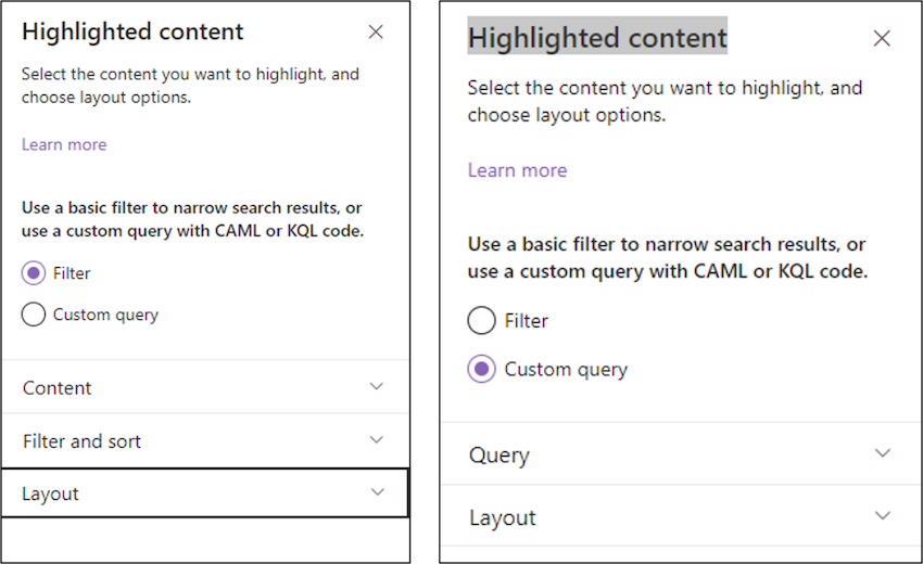 Adding Highlighted Content Web part in SharePoint Online Page