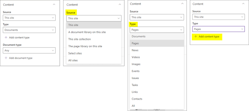 Adding Highlighted Content Web part in SharePoint Online Page