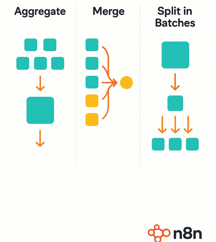 Aggregate vs Merge vs Split in n8n - A Complete Guide with Examples