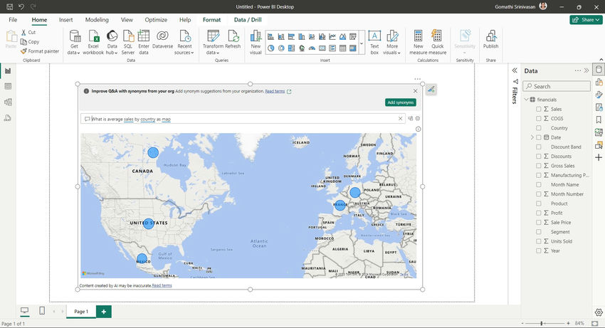 AI Visuals Using Q&A for Power BI Business Users