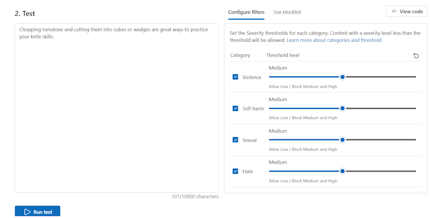 Analyzing Text Moderation using Azure Content Safety