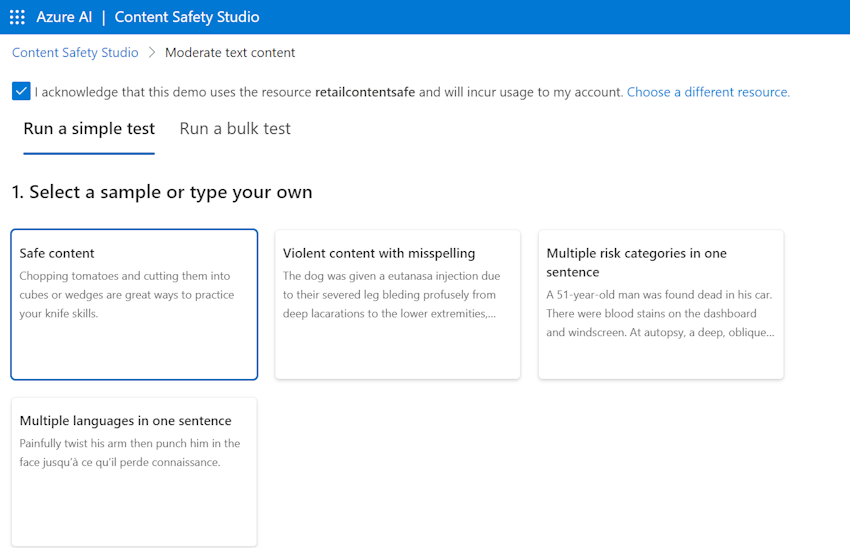 Analyzing Text Moderation using Azure Content Safety