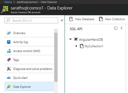 Angular 6 Application With Cosmos DB And Web API 2
