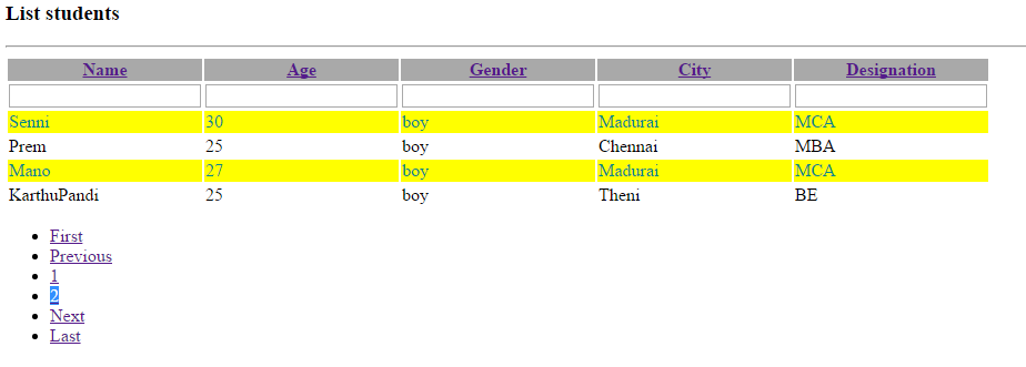 Angularjs Table Sorting Filter And Paging With Static Data 8431