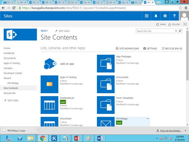 App Catalogue In Sharepoint Online