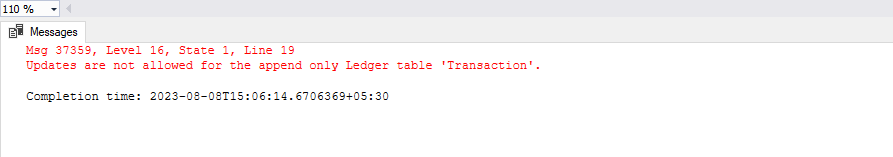 Append Only Ledger Table In SQL Server